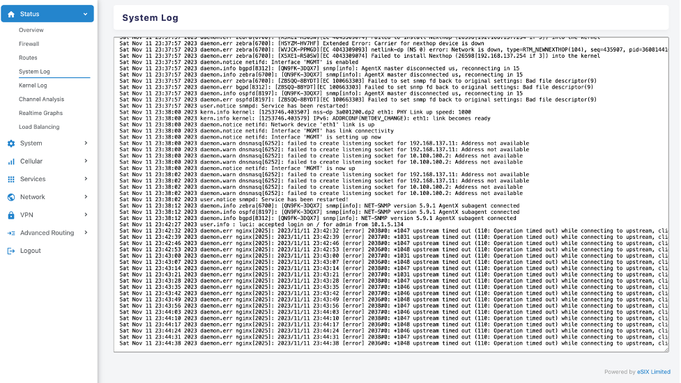 Status | eSIX Documentation Center